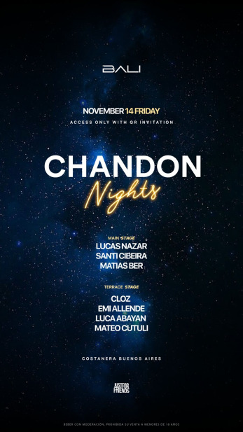 Viernes 14.11 Bali - Chandon Event - Passline