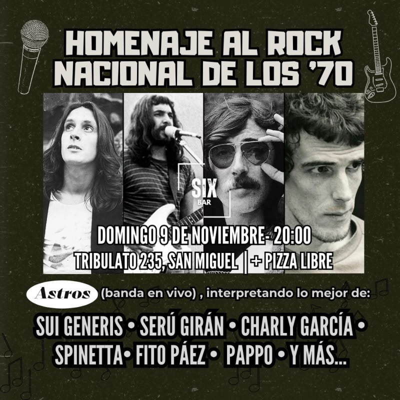 Passline - Homenaje al Rock Nacional de los 70 + Pizza Libre